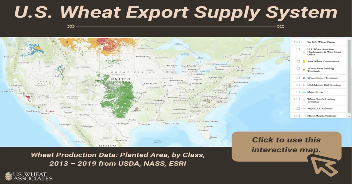 U.S. Wheat Associates Launches Interactive Wheat Export Supply System Map